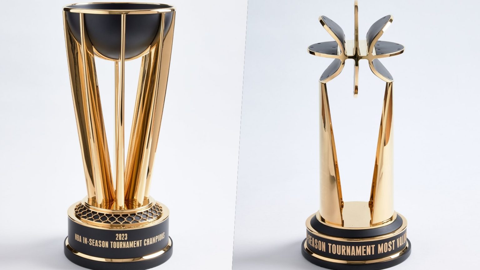 These are the trophies of the first NBA Cup